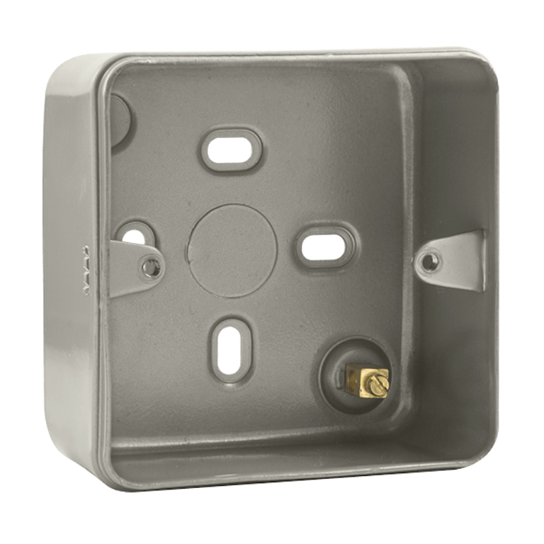 Click Deco Plus Metal Clad 1 Gang 40mm Deep Mounting Box | UKES