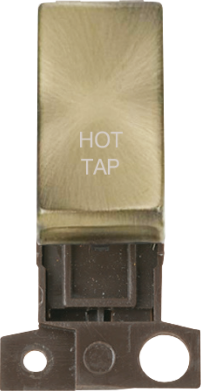 Click MiniGrid Antique Brass 13A/10AX Double Pole Hot Tap Ingot Switch ...