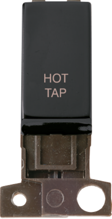 Click MiniGrid Matt Black 13A/10AX Double Pole Hot Tap Ingot Switch ...