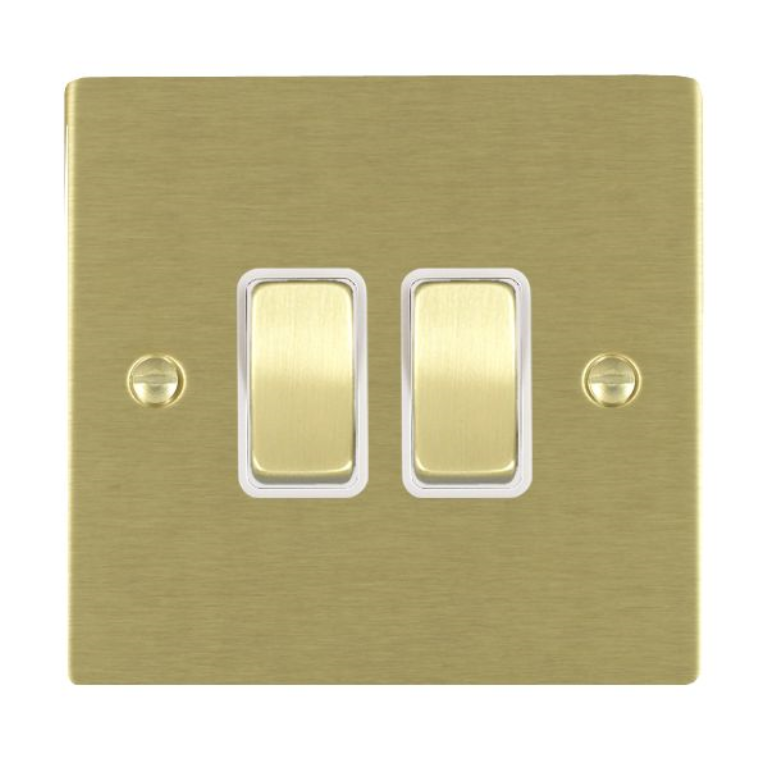 Hamilton Sheer Satin Brass 2 Gang 10AX 2 Way Switch with Satin Brass ...