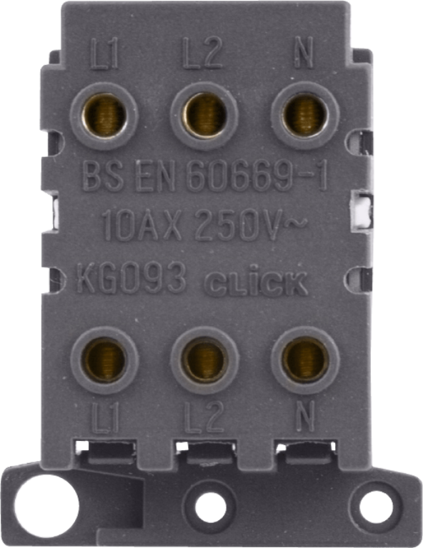 Click Minigrid Matt Black 10a 3 Pole Fan Isolation Switch Module Ukes