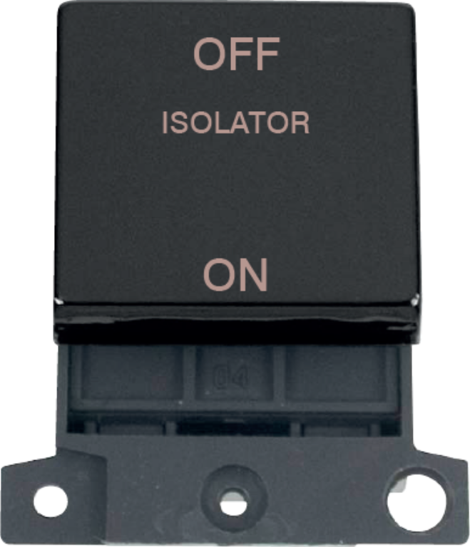 Click MiniGrid Matt Black 10A 3 Pole Fan Isolation Switch Module | UKES