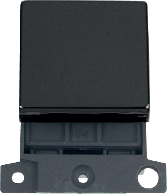 Click MiniGrid Matt Black 20A Double Pole Ingot Switch Module | UKES