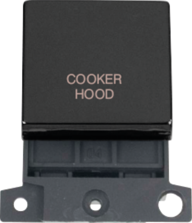 Click MiniGrid Matt Black 20A Double Pole Cooker Hood Ingot Switch ...