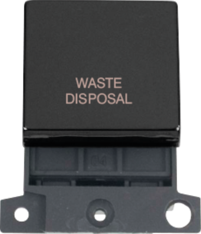 Click MiniGrid Matt Black 20A Double Pole Waste Disposal Ingot Switch ...