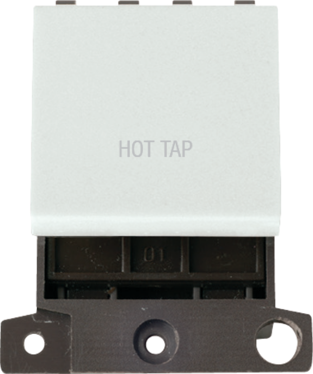 Click MiniGrid White 20A Double Pole Hot Tap Switch Module | UKES