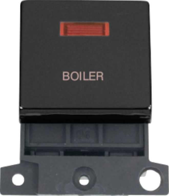 Click MiniGrid Matt Black 20A Double Pole Boiler Ingot Switch Module ...