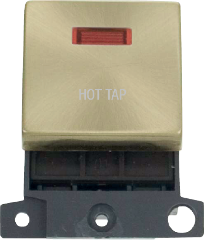 Click MiniGrid Satin Brass 20A Double Pole Hot Tap Ingot Switch Module ...