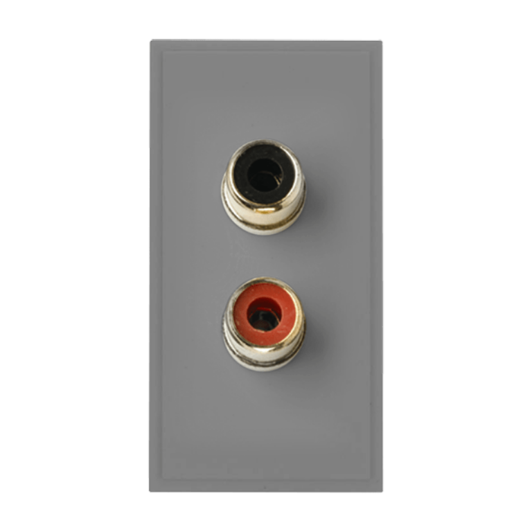 Click New Media Grey Twin RCA/Phono Module | UKES