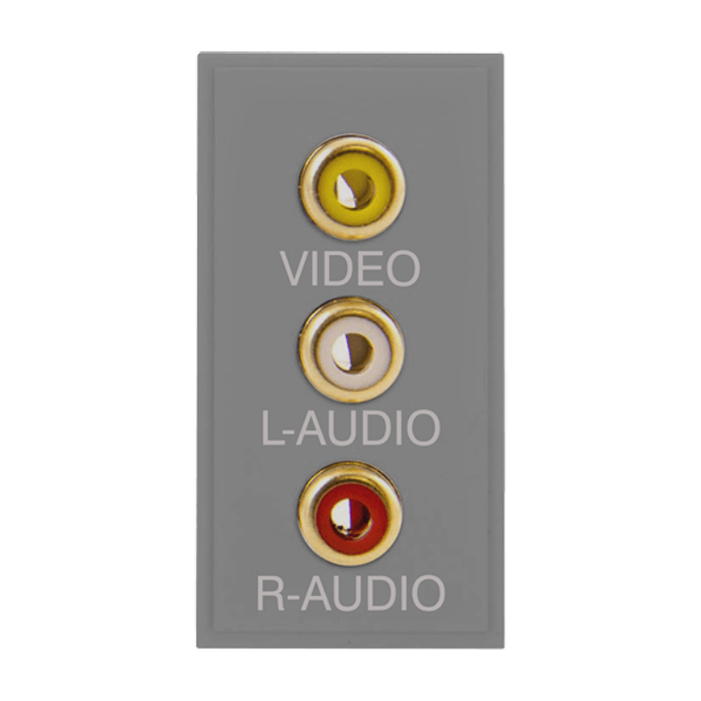 Click New Media Grey Triple RCA/Phono Module | UKES