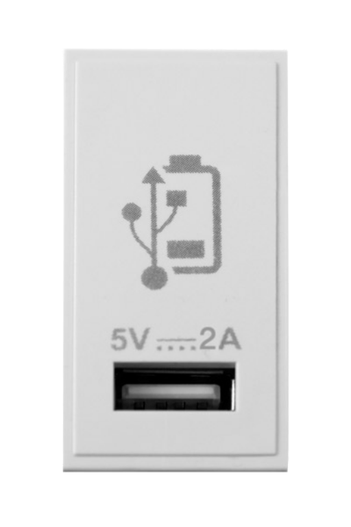 Click New Media White 2A USB Charging Module | UKES