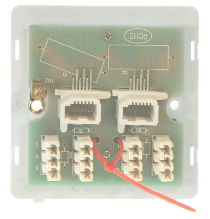 Click Definity Complete Matt Black 2 Gang Secondary Telephone Socket ...