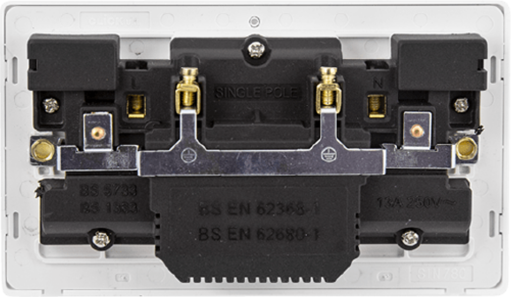 Click Definity Complete Matt Black 2 Gang 13A Switched Socket and Twin ...