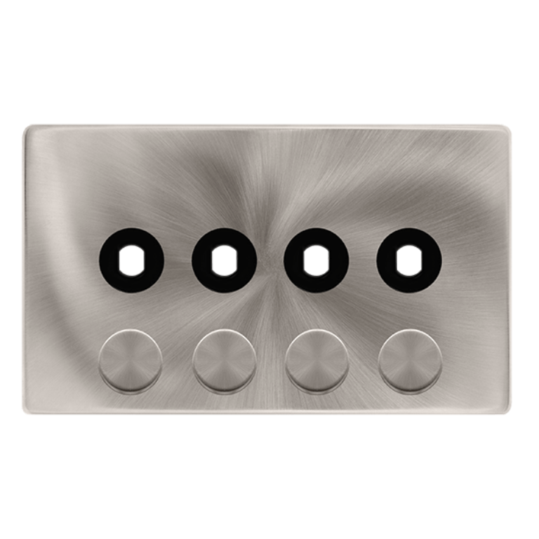 Click Definity Complete Brushed Stainless 4 Gang Unfurnished Dimmer ...