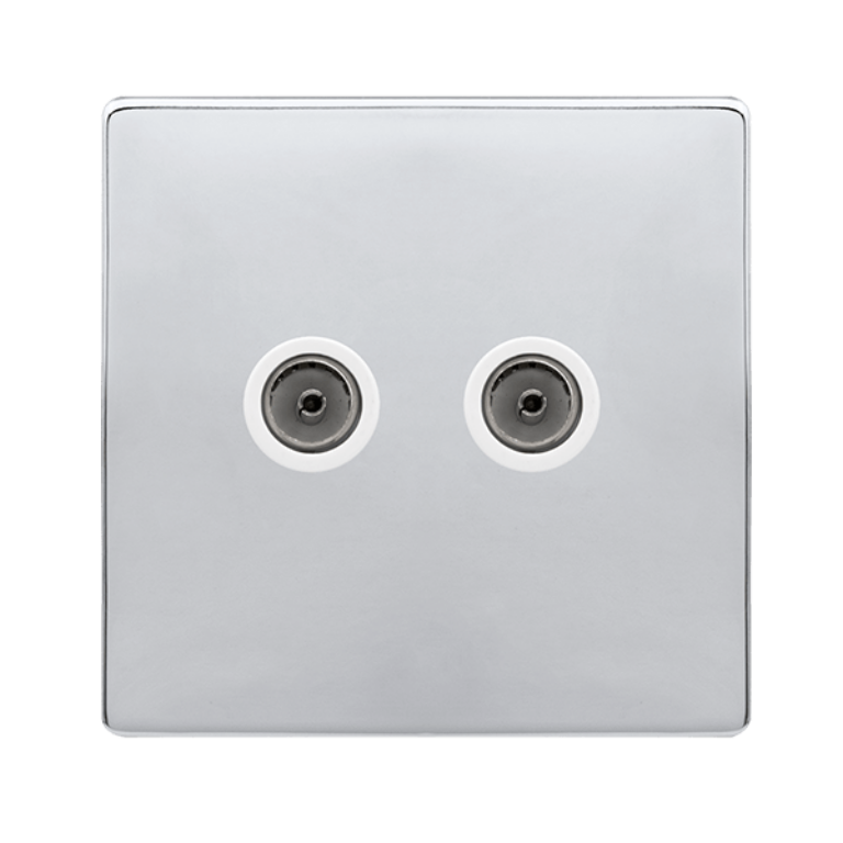 Click Definity Complete Polished Chrome 2 Gang Non-Isolated Coaxial ...