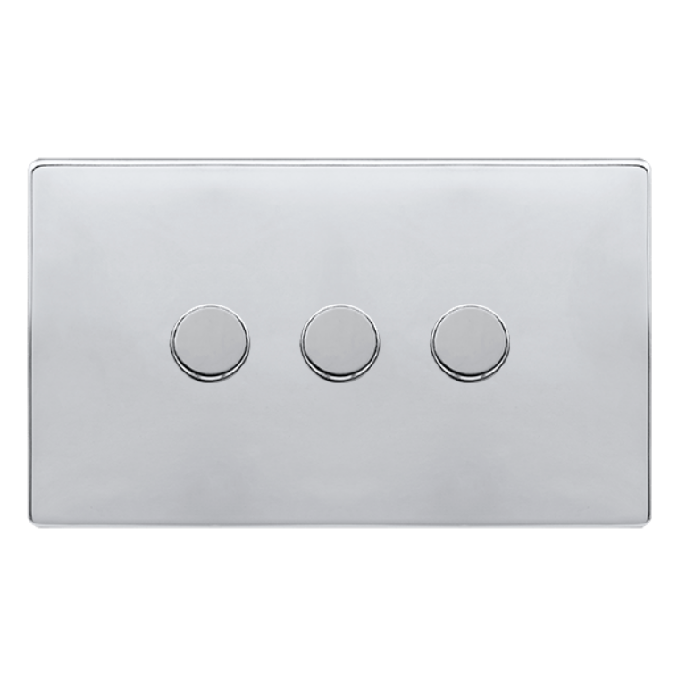 Click Definity Complete Polished Chrome 3 Gang 2 Way 100W Dimmer Switch ...