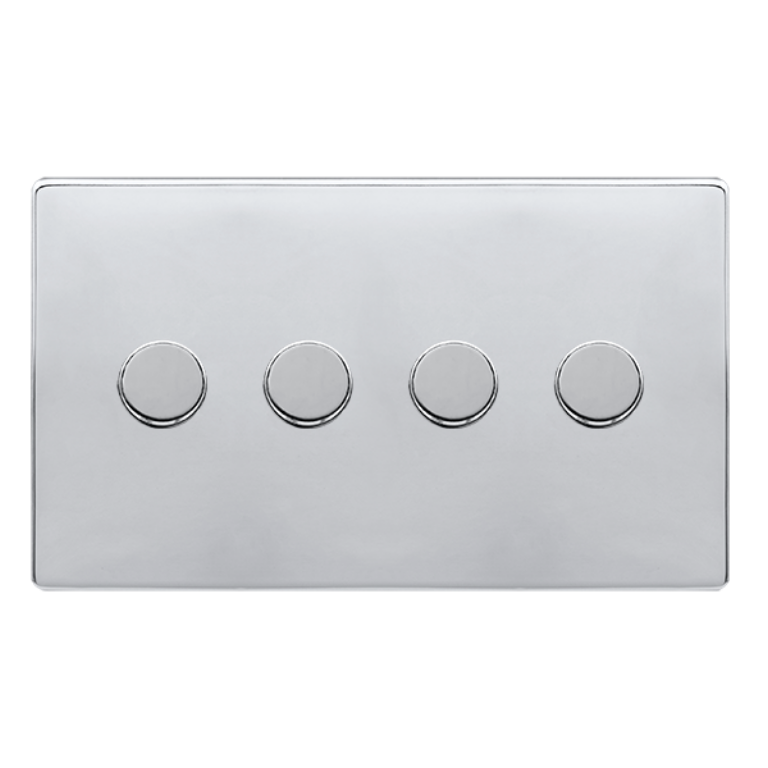 Click Definity Complete Polished Chrome 4 Gang 2 Way 100W Dimmer Switch ...