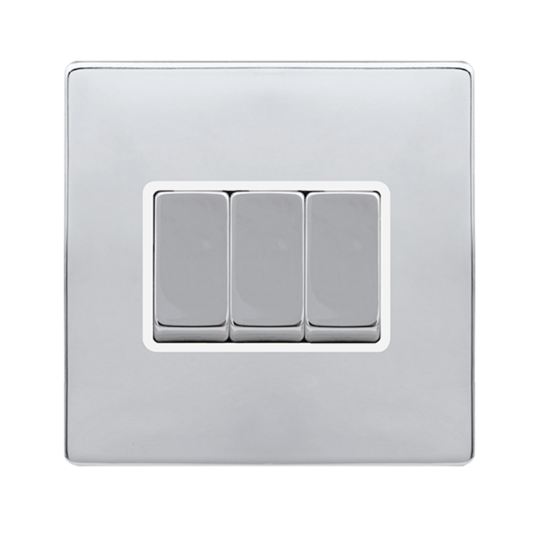 Click Definity Complete Polished Chrome 3 Gang 2 Way 10AX Ingot Switch ...
