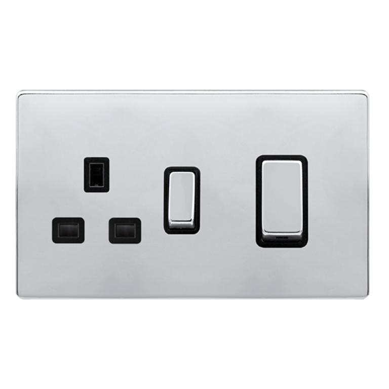 Click Definity Complete Polished Chrome 50A Double Pole Ingot Cooker ...