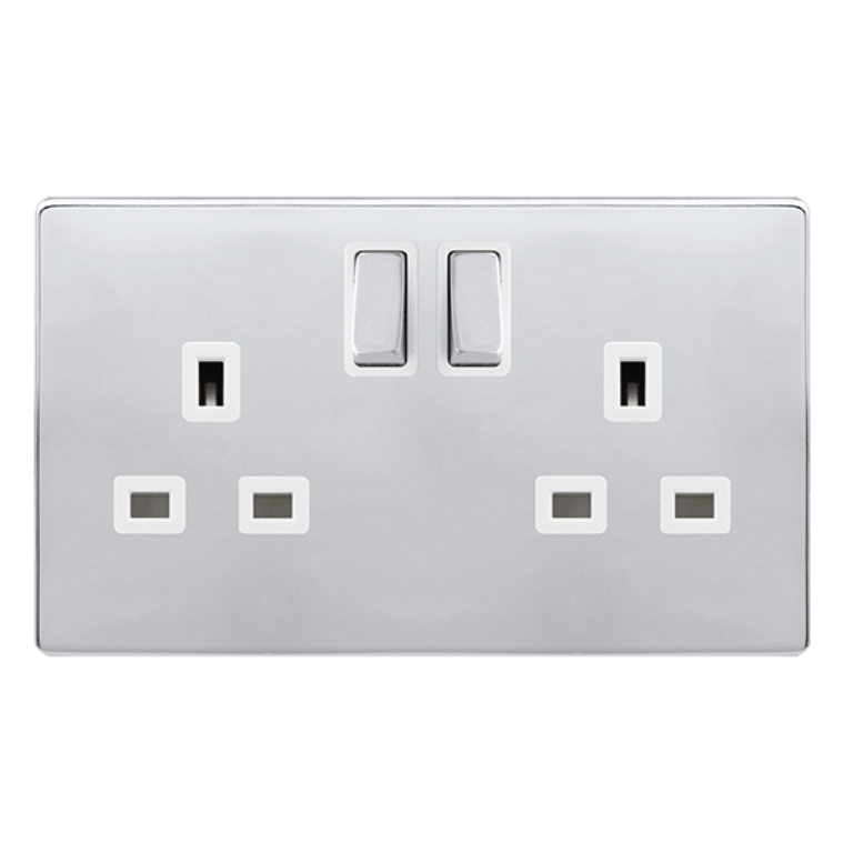 Click Definity Complete Polished Chrome 2 Gang 13A Double Pole Ingot ...