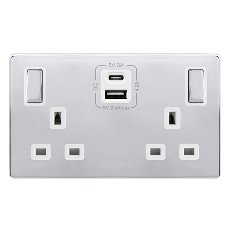 Click Definity Complete Polished Chrome 2 Gang 13A Ingot Switched ...