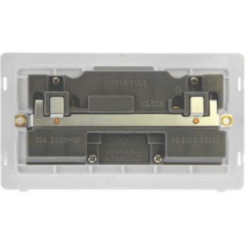 Click Definity Complete Metal Black 2 Gang 13A Double Pole Switched ...