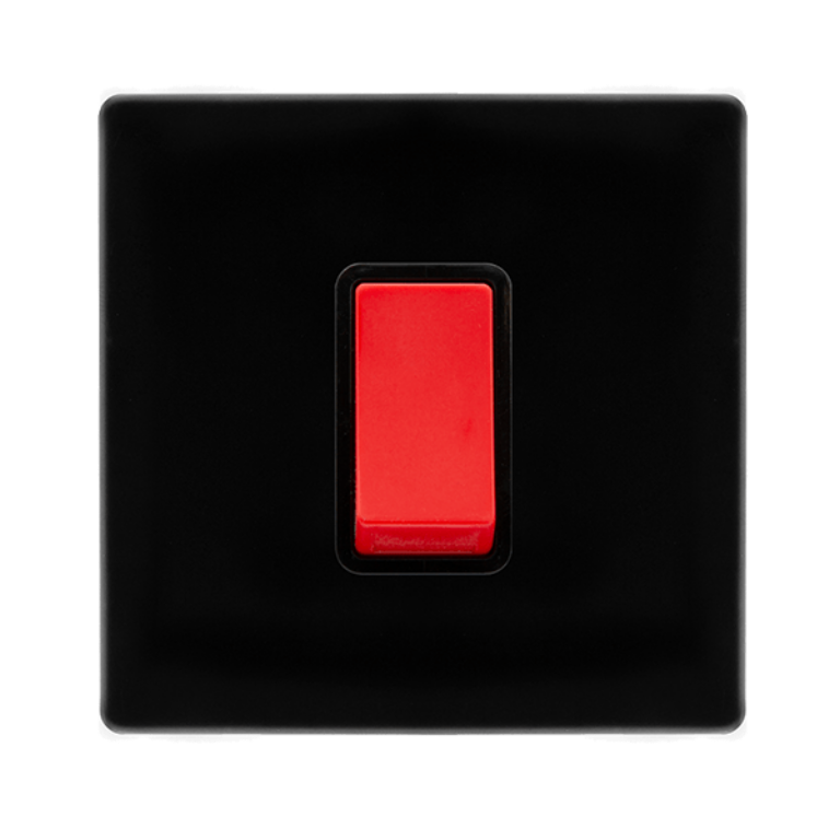 Click Definity Complete Metal Black 50A Double Pole Switch with Black ...