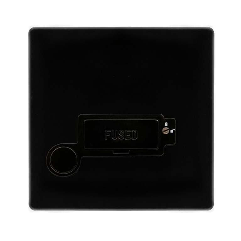 Click Definity Complete Metal Black 13A Lockable Fused Connection Unit ...