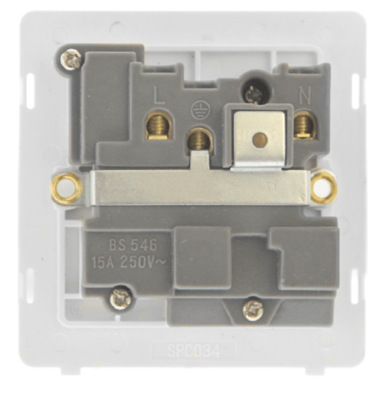 Click Definity Complete Metal White 15A Round Pin Switched Socket with ...