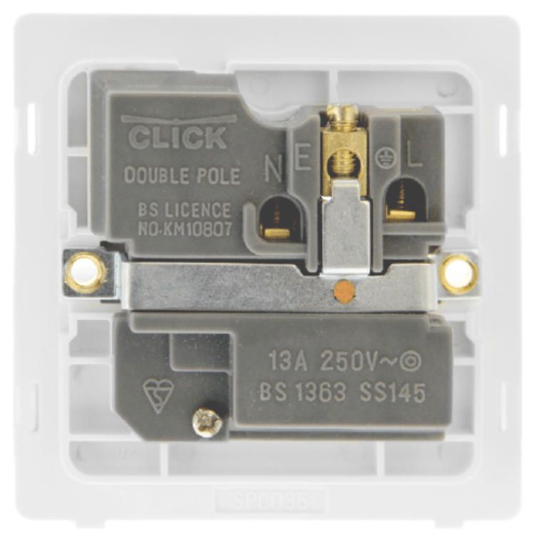 Click Definity Complete Metal White 1 Gang 13A Double Pole Switched ...