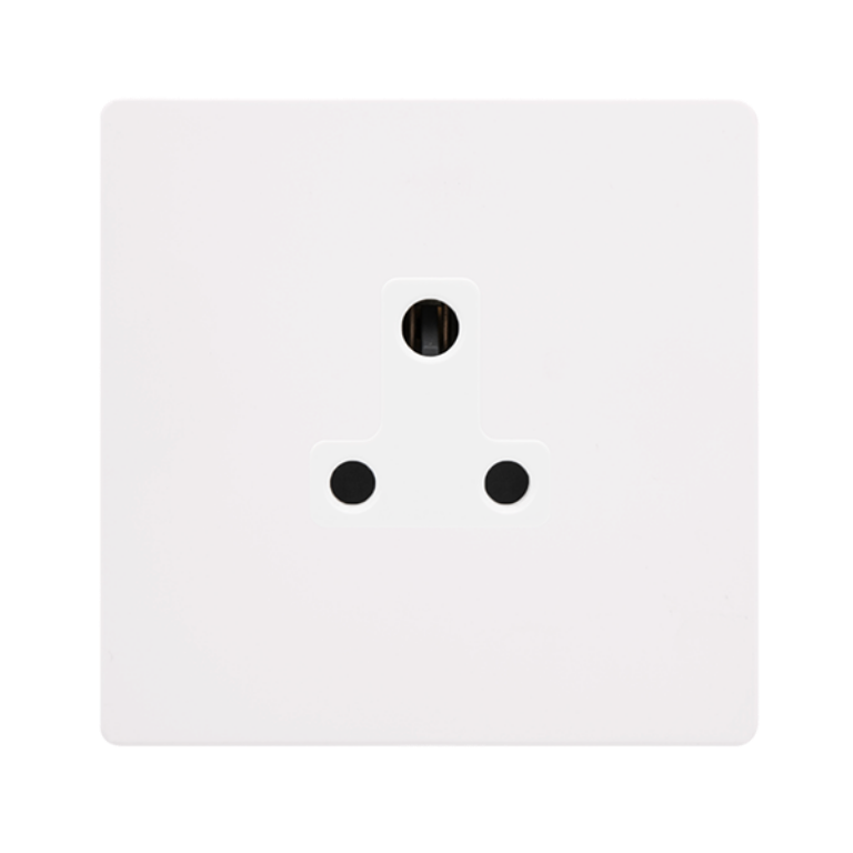 Click Definity Complete Metal White 5A Round Pin Unswitched Socket with ...