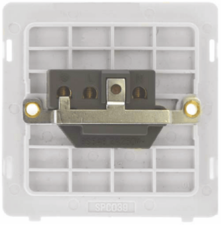 Click Definity Complete Metal White 2A Round Pin Unswitched Socket with ...