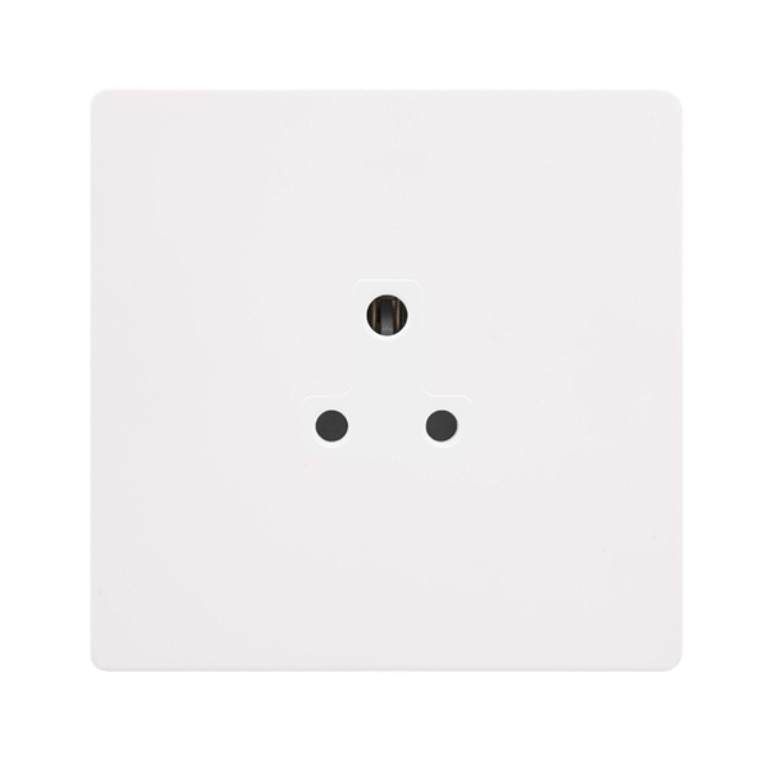 Click Definity Complete Metal White 2A Round Pin Unswitched Socket with ...
