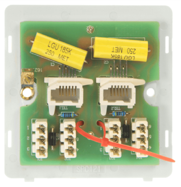 Click Definity Complete Metal White 2 Gang Master Telephone Socket with ...