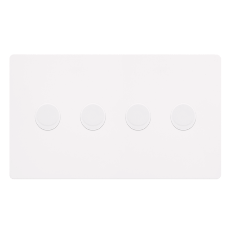 Click Definity Complete Metal White 4 Gang 2 Way 100W Dimmer Switch ...