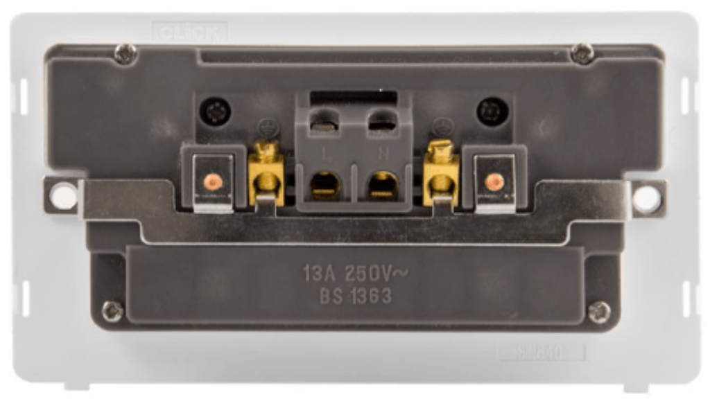 Click Definity Complete Metal White 2 Gang 13A Double Pole Switched ...