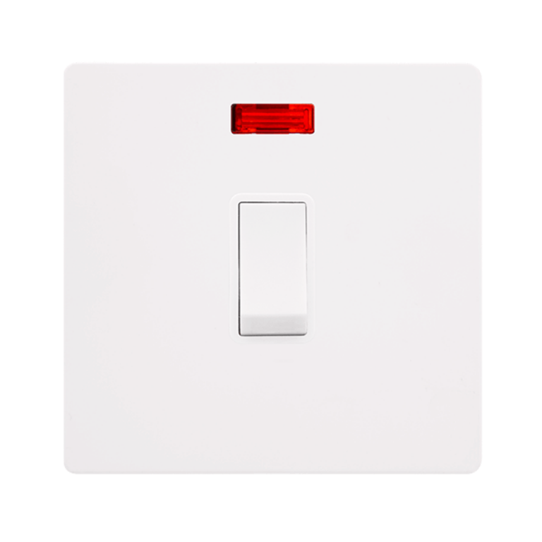 Click Definity Complete Metal White 20A Double Pole Switch with Neon ...