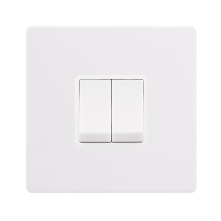 Click Definity Complete Polar White 2 Gang 2 Way 10AX Switch with Polar ...