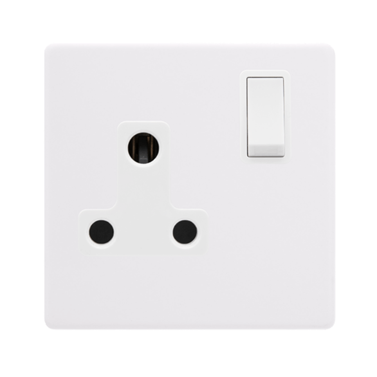 Click Definity Complete Polar White 15A Round Pin Switched Socket with ...