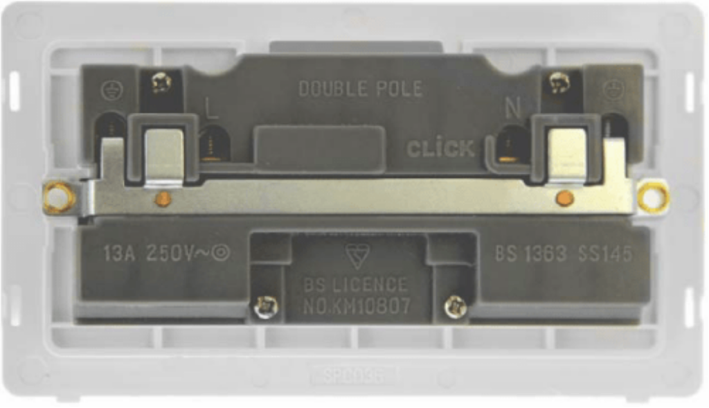 Click Definity Complete Polar White 2 Gang 13A Double Pole Switched ...