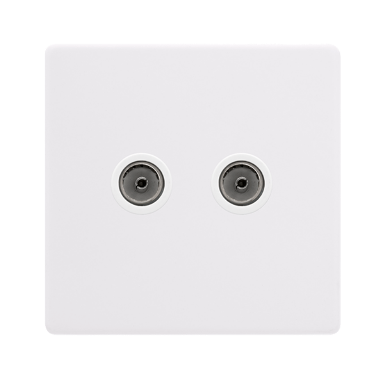Click Definity Complete Polar White 2 Gang Non-Isolated Coaxial Outlet ...