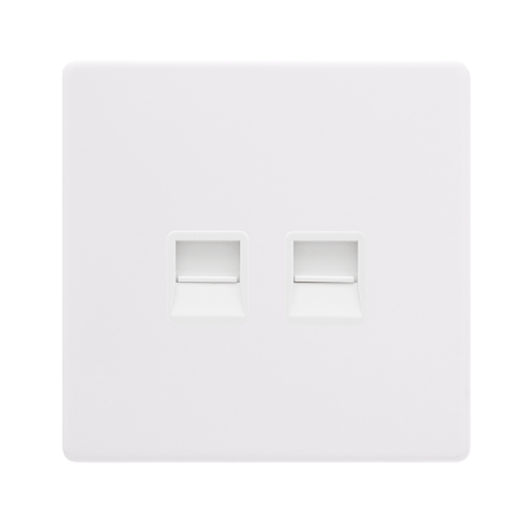 Click Definity Complete Polar White 2 Gang Secondary Telephone Socket ...