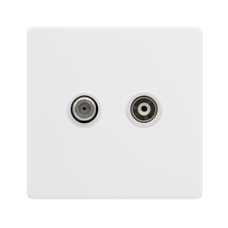 Click Definity Complete Polar White 2 Gang Non-Isolated Satellite and ...