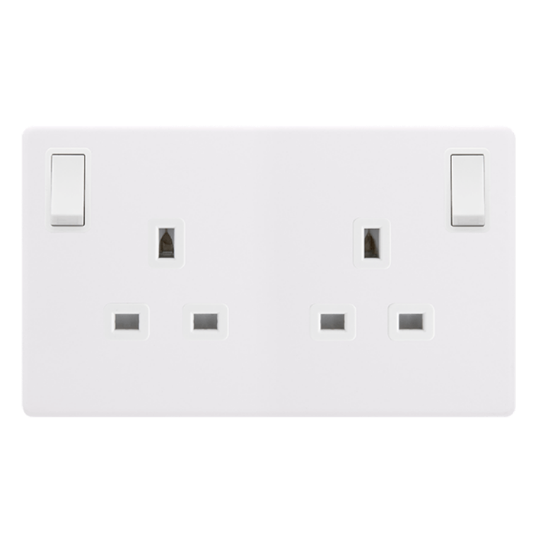 Click Definity Complete Polar White 2 Gang 13A Double Pole Switched ...