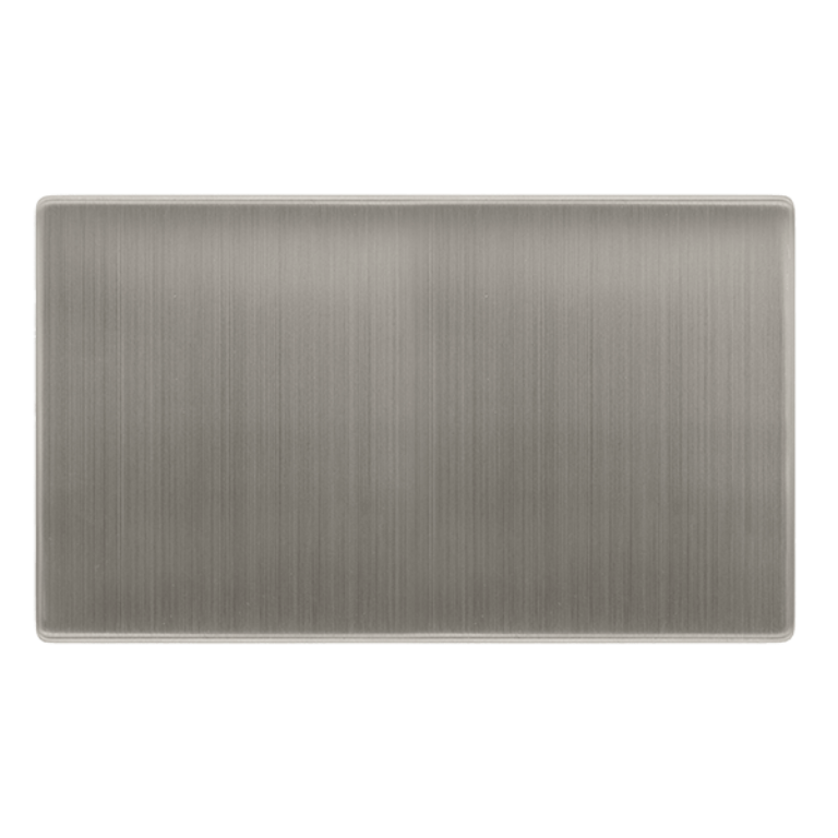 Click Definity Complete Stainless Steel 2 Gang Blank Plate | UKES