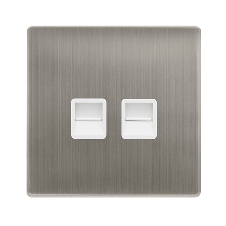 Click Definity Complete Stainless Steel 2 Gang Secondary Telephone ...