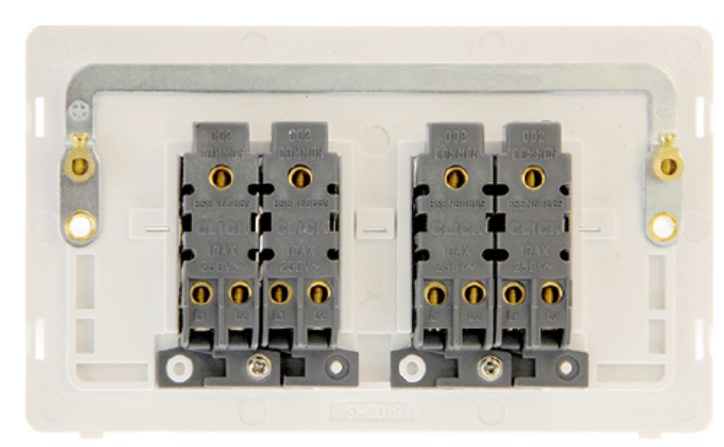 Click Definity Complete Stainless Steel 4 Gang 2 Way 10AX Ingot Switch ...