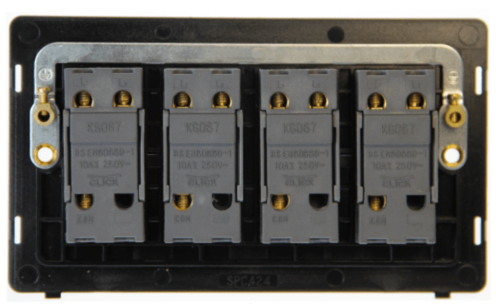 Click Definity Complete Stainless Steel 4 Gang 2 Way 10AX Toggle Switch ...