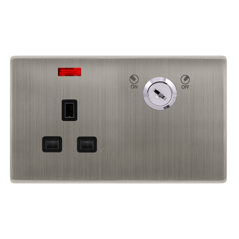 Click Definity Complete Stainless Steel 1 Gang 13A Double Pole Key ...