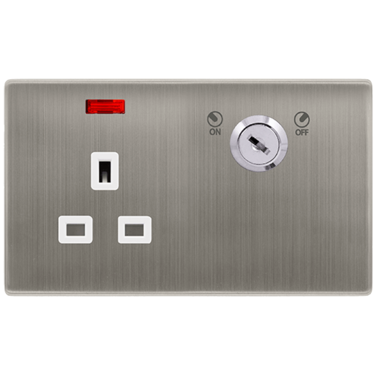 Click Definity Complete Stainless Steel 1 Gang 13A Double Pole Key ...